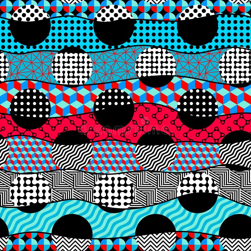 Abstract Geometric Pop Srt Style Pattern. Vector Image Stock ... Abstract Geometric Pop Srt Style Pattern. Vector Image Stock ...