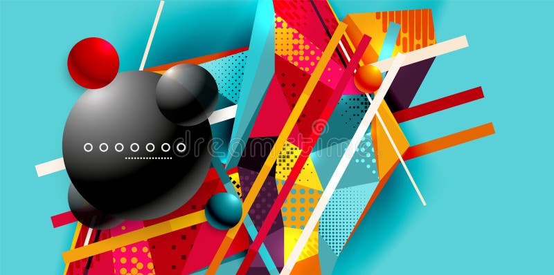 Abstract Geometric Poster Created with Polygonal Triangle Elements ...