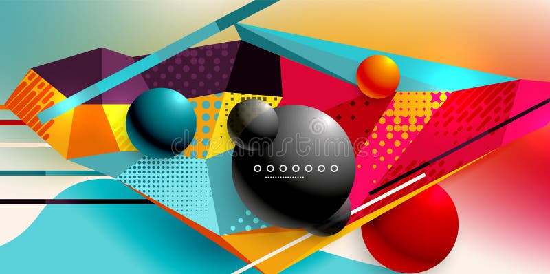 Abstract Geometric Poster Created with Polygonal Triangle Elements ...