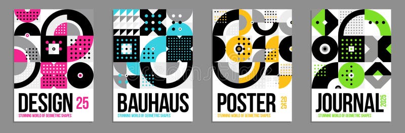 Abstract Geometric Posters and Covers Set, Vector Background Pattern ...