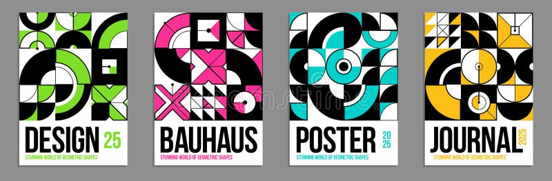 Abstract Geometric Posters and Covers Set, Vector Background Pattern ...