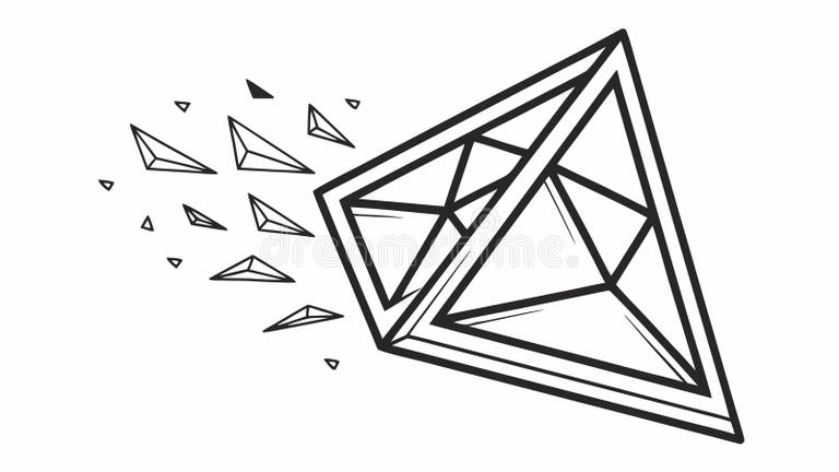 Abstract Geometric Prism Vector, Modern Architectural Design Element ...