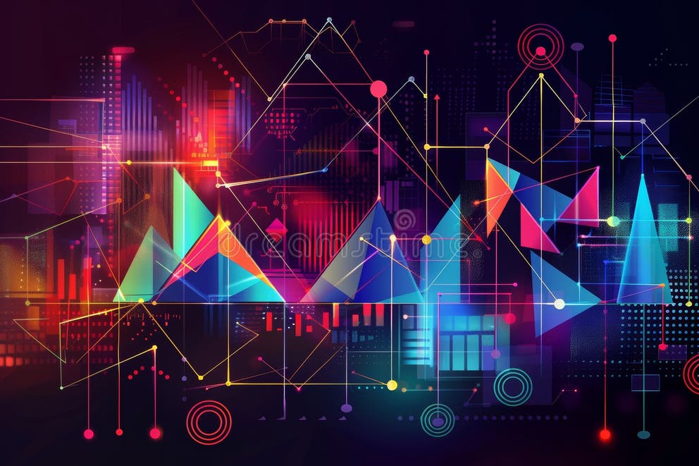 Abstract Geometric Progress Chart - Colorful Shapes for Modern Business ...