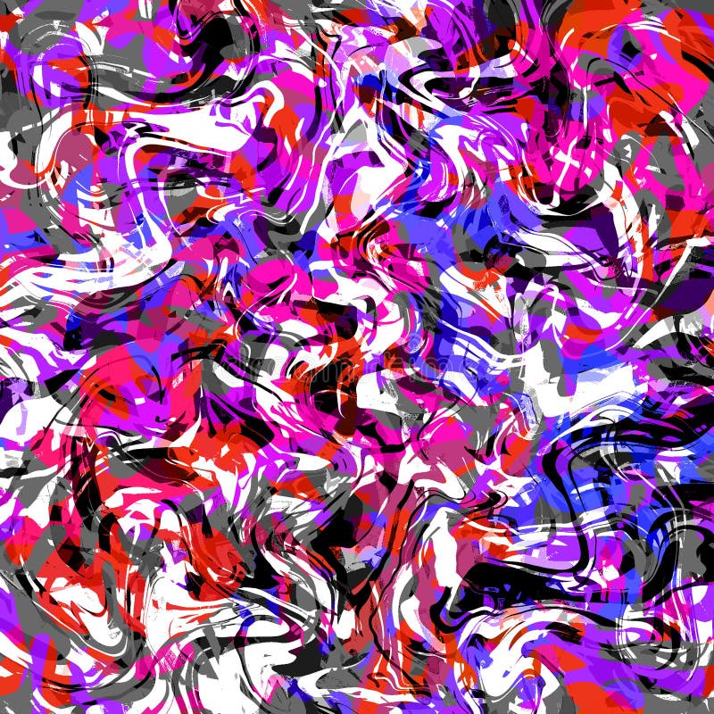 Abstract Geometric Psychedelic Creative Layered Seamless Pattern ...