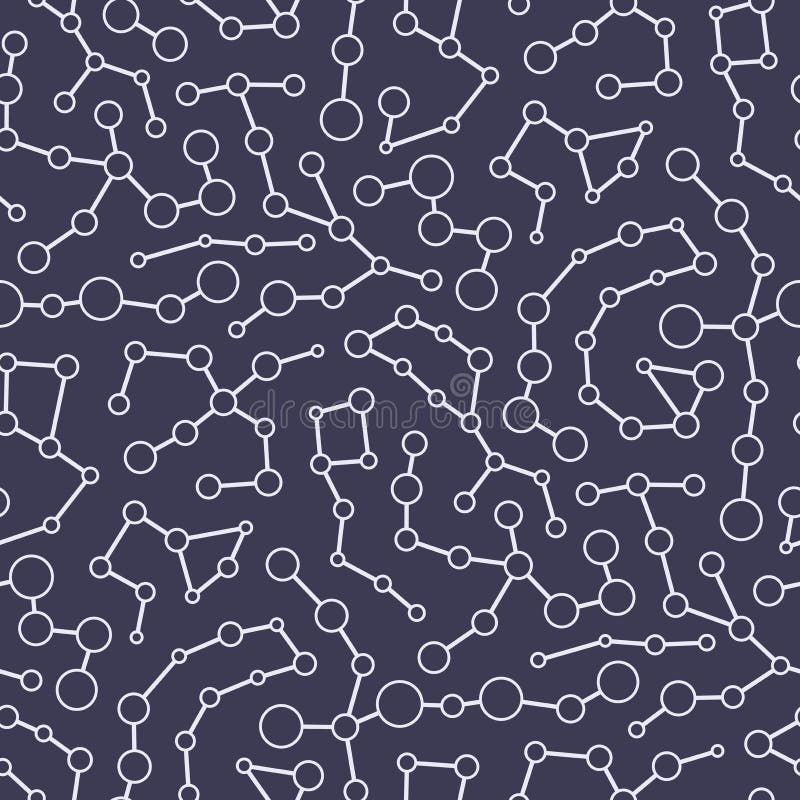 Abstract Geometric Purple Deco Stars Constellation Pattern Stock Vector ...