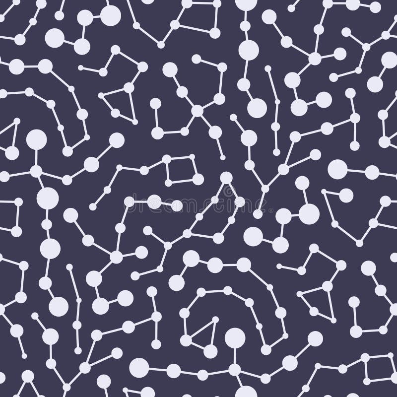 Abstract Geometric Purple Deco Stars Constellation Pattern Stock Vector ...