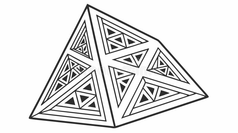 Abstract Geometric Pyramid Structure, Complex Pattern Art, Vector ...