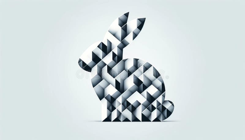 Abstract Geometric Rabbit Illustration, Modern Art Concept Stock ...