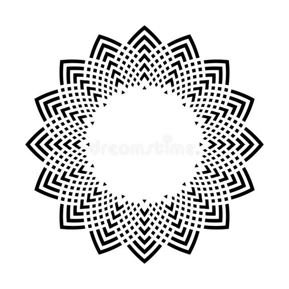 Abstract Geometric Radial Circle Pattern for Decorative Round Frame ...