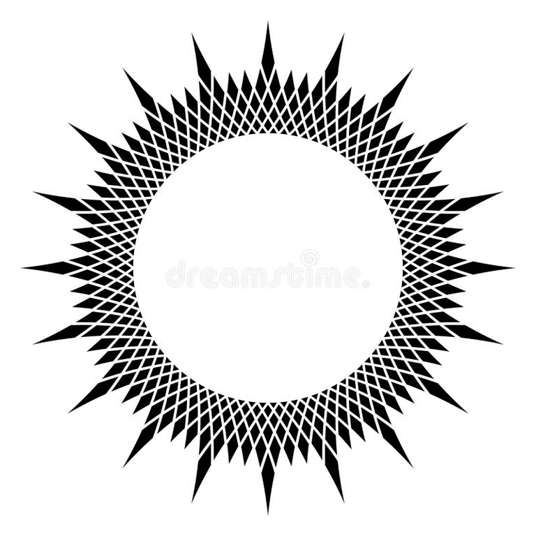 Abstract Geometric Radial Circle Pattern for Decorative Round Frame ...