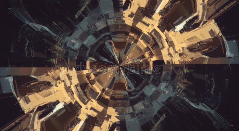 Abstract Geometric Radial Design with Brown and Beige Tones Stock ...