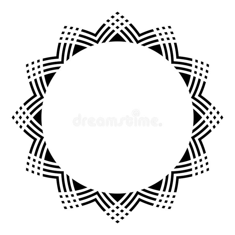 Abstract Geometric Radial Pattern for Decorative Circle Frame Stock ...