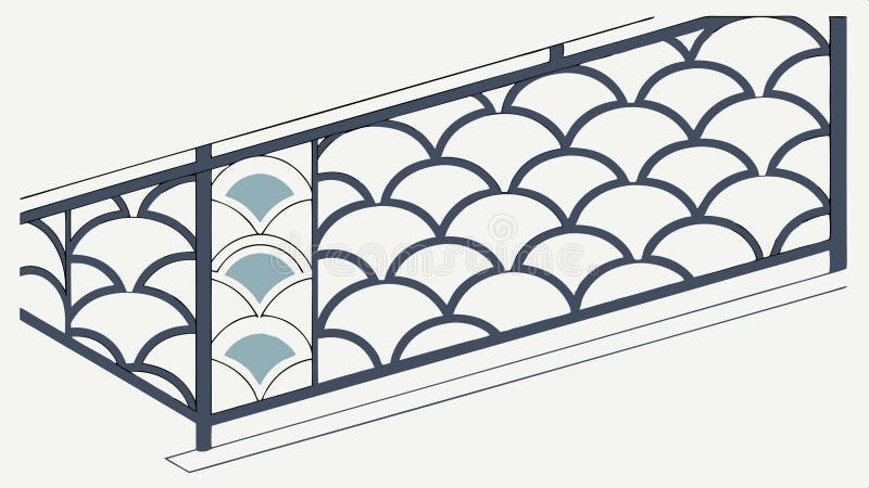Abstract Geometric Railing or Fence Pattern Architecture Vector Design ...