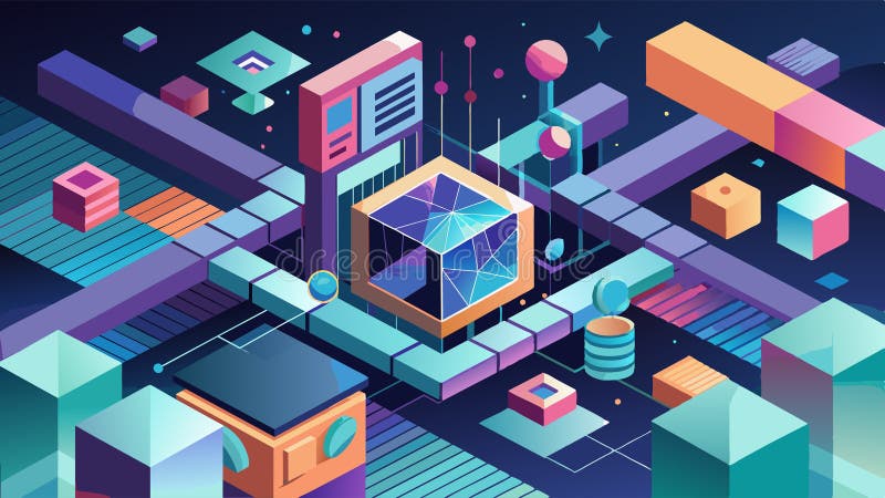 Abstract Geometric Rectangles Shape and Technology Concept Background ...