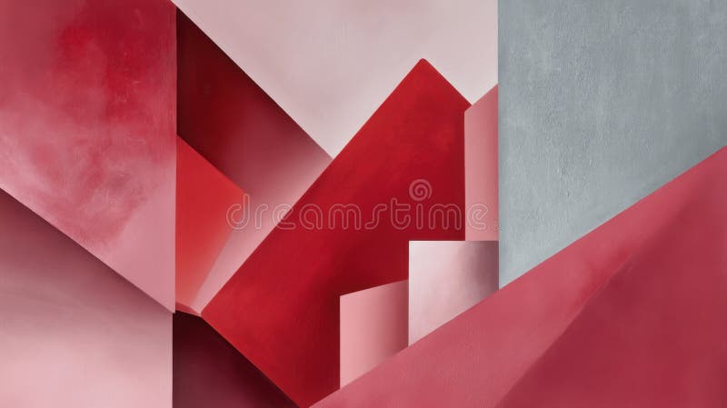 Abstract Geometric Red and Gray Shapes with Sharp Angles and ...