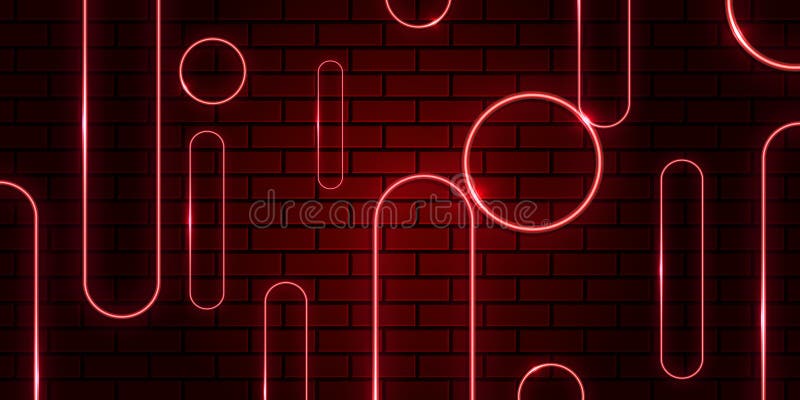 Abstract Geometric Red Neon Background Stock Illustration ...