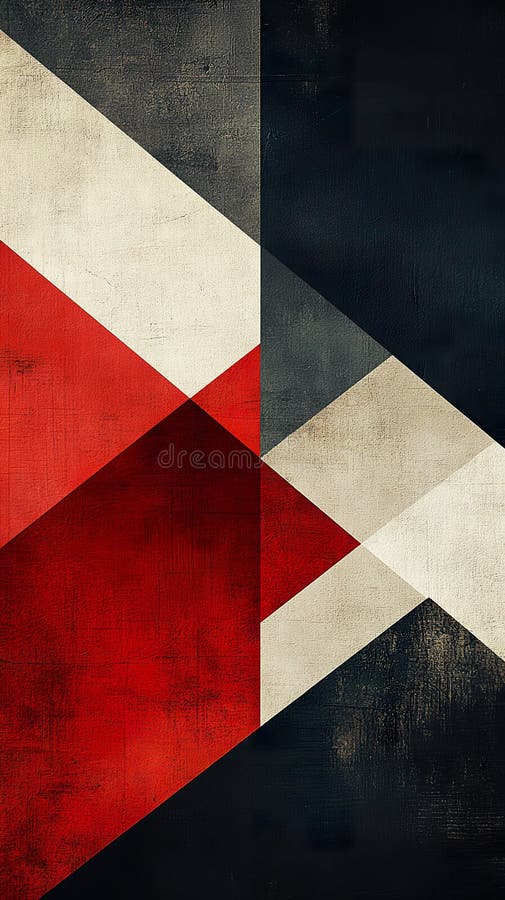 Abstract Geometric Red White Black Canvas Art Stock Illustration ...