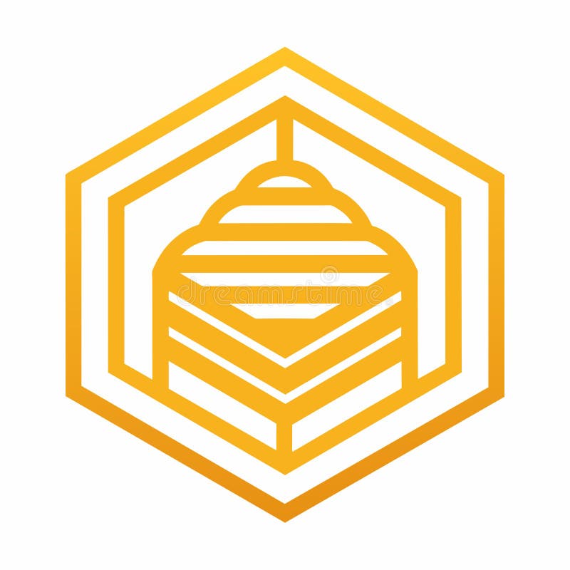 Abstract Geometric Representation of a Beehive in Yellow Hexagonal ...