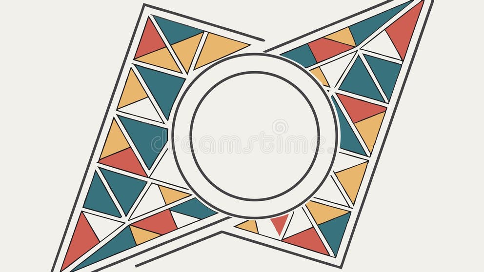 Abstract Geometric Rhombus with Circular Frame and Patterns, Vector ...