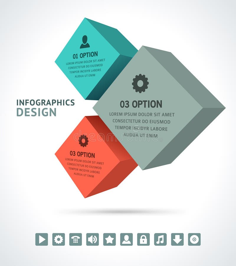 Abstract Geometric Rhombus Cubes Infographic Menu Scheme Organization ...