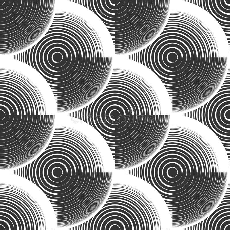 Abstract Geometric Rings Seamless Pattern. Optical Illusion of Volume ...