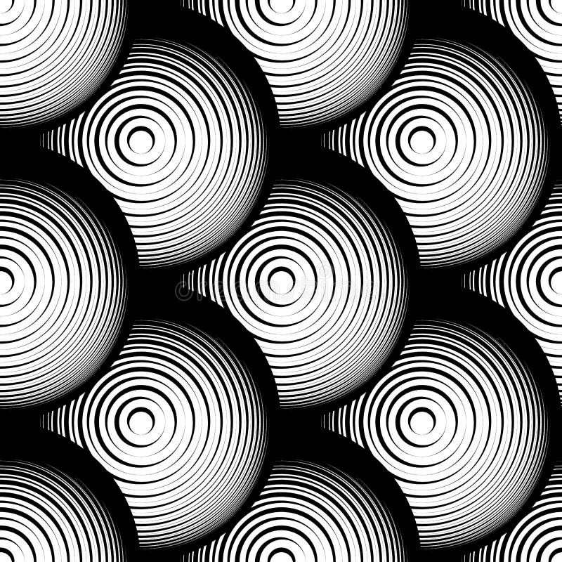 Abstract Geometric Rings Seamless Pattern. Optical Illusion of Volume ...