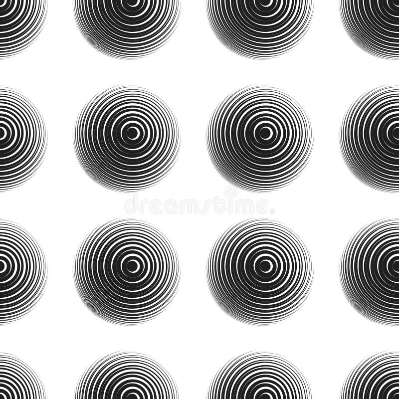 Abstract Geometric Rings Seamless Pattern. Optical Illusion of Volume ...