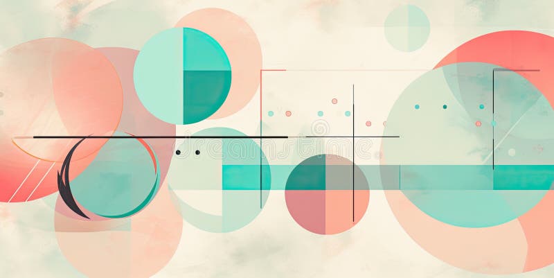 Abstract Geometric Risographic Illustration Patterns with a Retro-tech ...