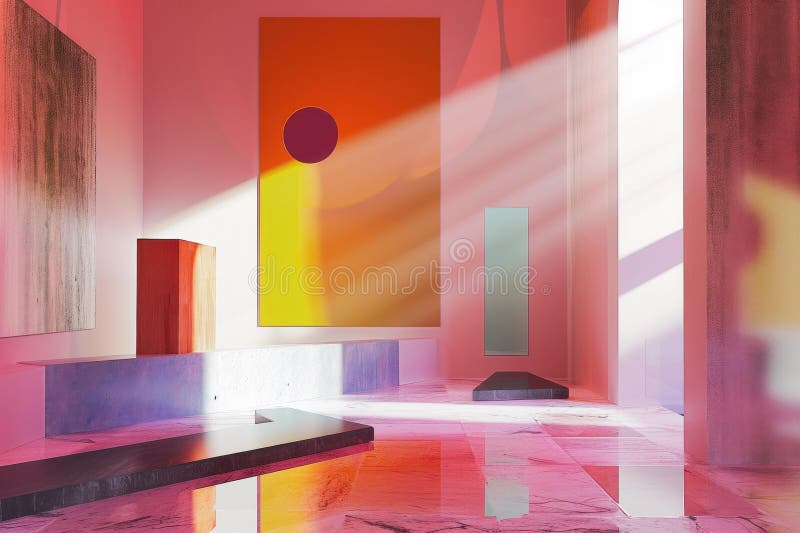 Abstract Geometric Room Product. Generate Ai Stock Illustration ...