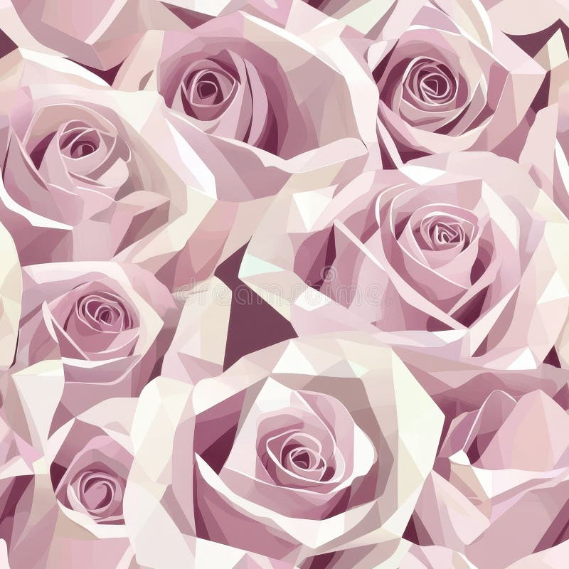 Abstract Geometric Rose Pattern in Pastel Tones Stock Photo - Image of pink, digital: 338676002