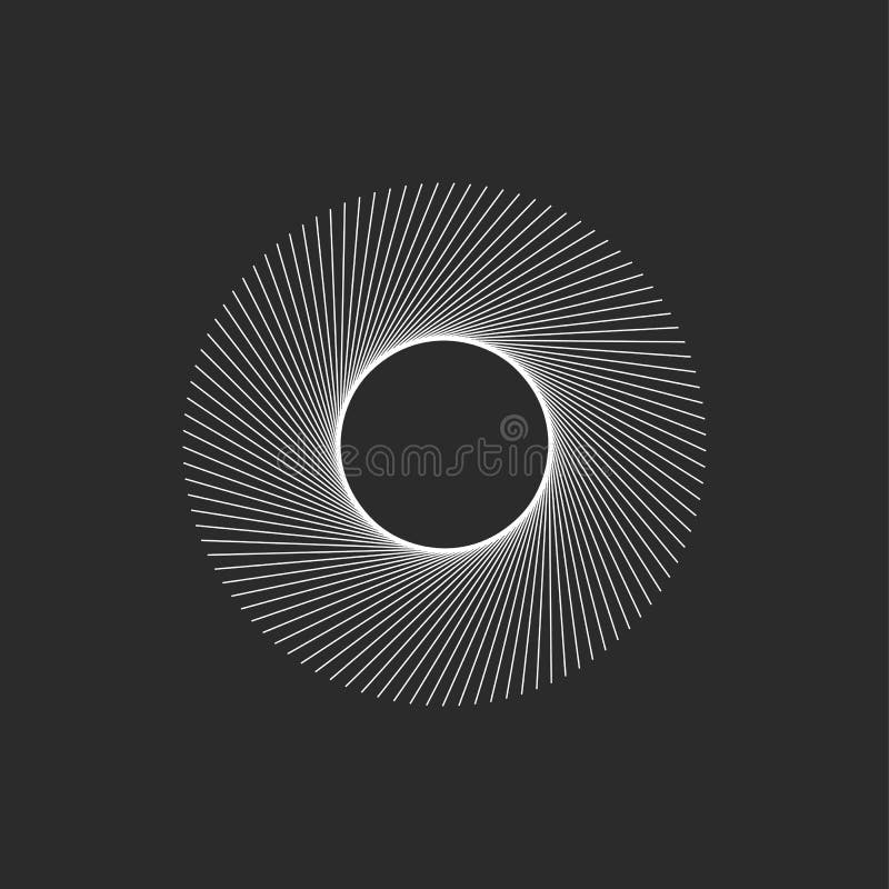 Abstract Geometric Round Frame with Oblique Lines Stock Vector ...