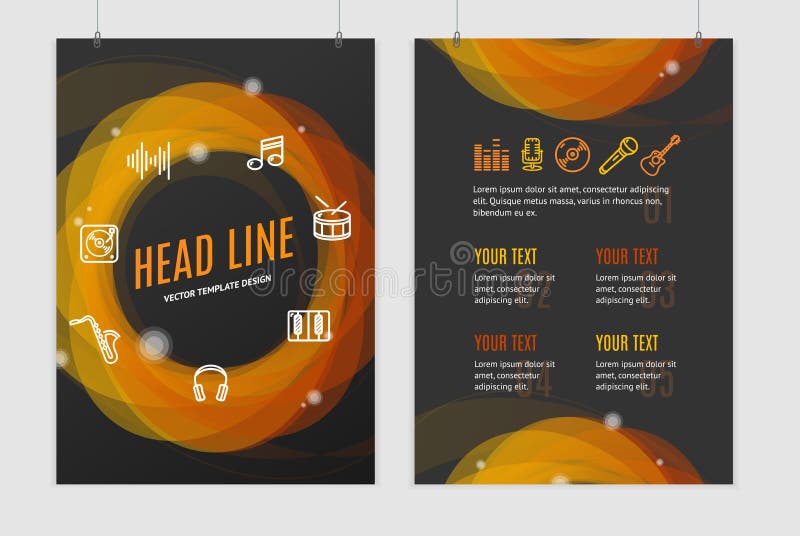 Abstract Geometric Round Placard Brochure Flyer Design. Vector Stock ...