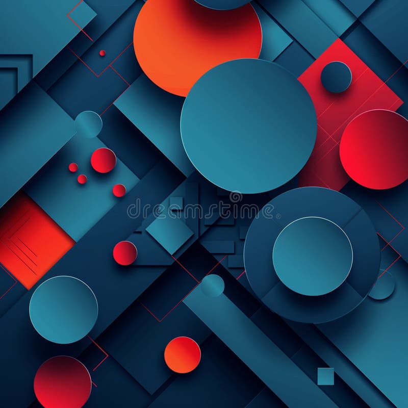 Abstract Geometric Round Shape on Blue Background Image Stock ...