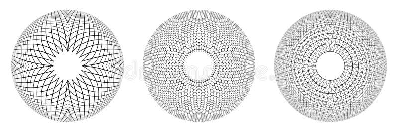 Geometric Round Shapes. 3D Illusion Stock Vector - Illustration of mesh ...