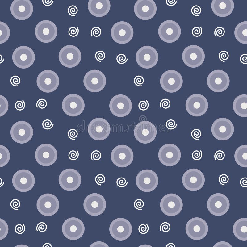 Abstract Geometric Round Shapes Pattern on Dark Blue Background. Stock ...
