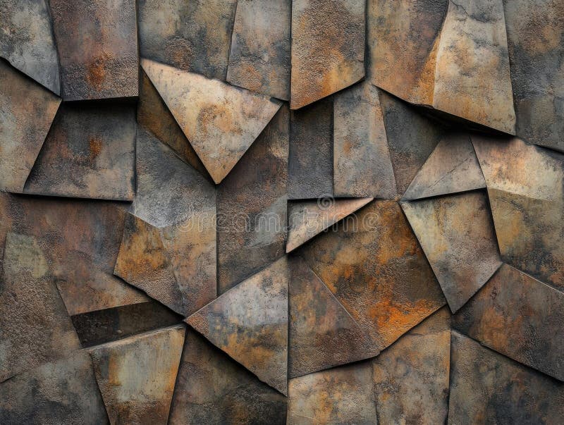 Abstract Geometric Rusty Metal Wall Texture Background Stock Image ...