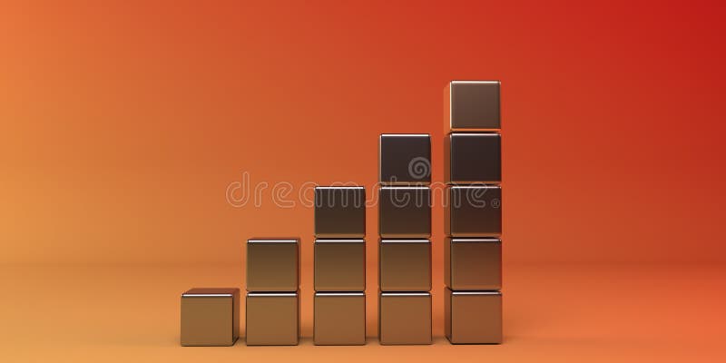 Abstract Geometric Scene Made of Metal Cubes in the Form of a Graph ...