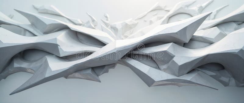 Abstract Geometric Sculpture with Sharp Edges Stock Illustration ...