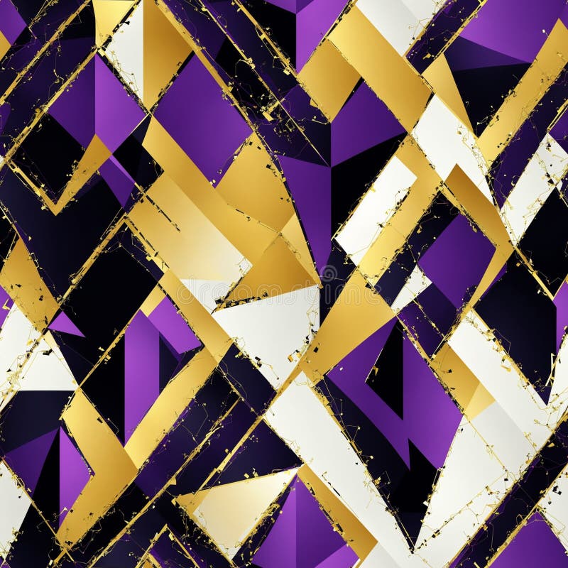 Abstract Purple Geometric Seamless Pattern Black White Digital ...