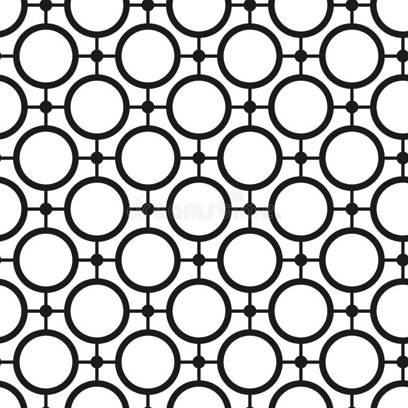 Abstract Geometric Seamless Pattern. Black and White Style Stock Vector ...