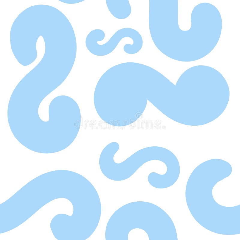 Abstract Geometric Seamless Pattern with Blue Curly Shapes Stock Vector ...