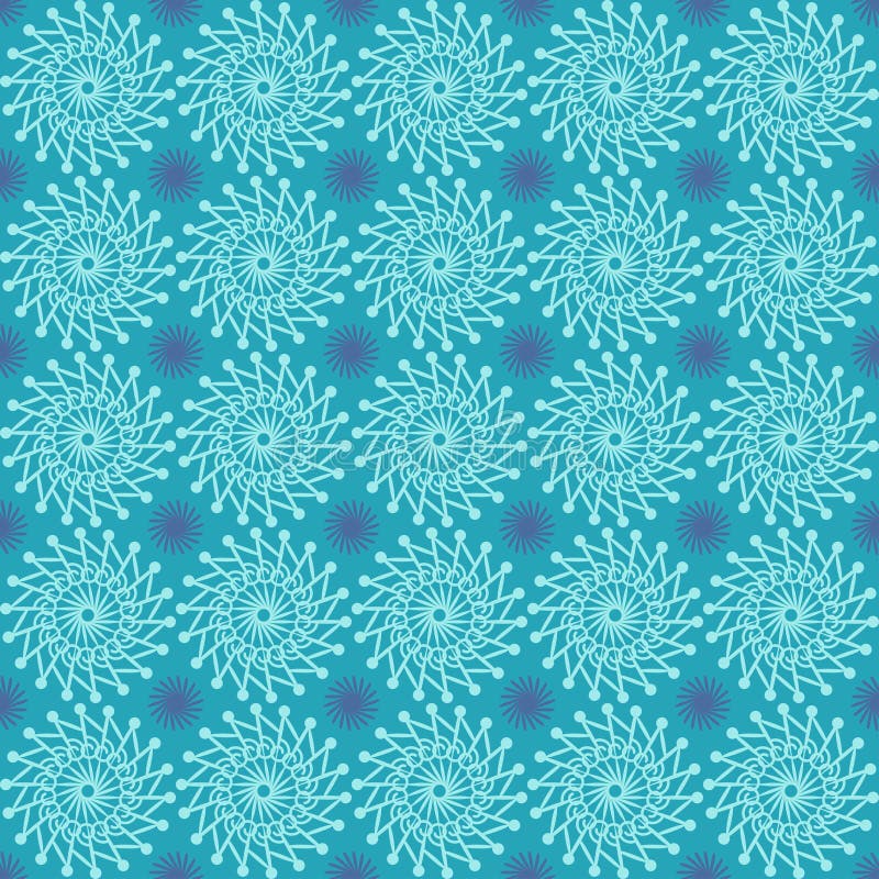 Abstract Geometric Seamless Pattern. Blue Style Pattern with Circle and ...