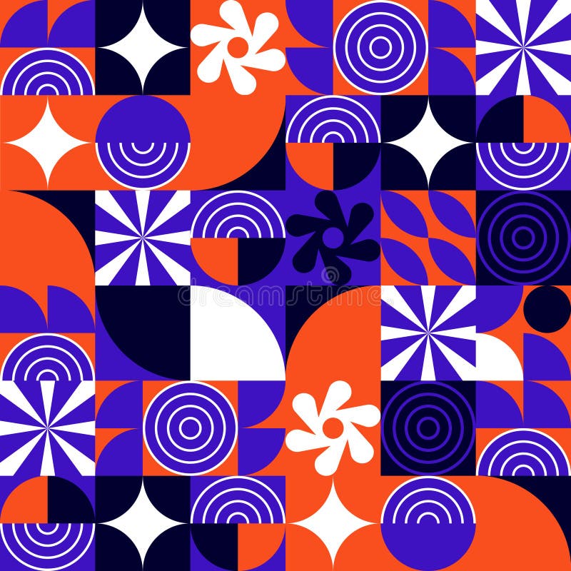 Abstract Geometric Seamless Pattern, Bright Graphic Design, Trendy ...