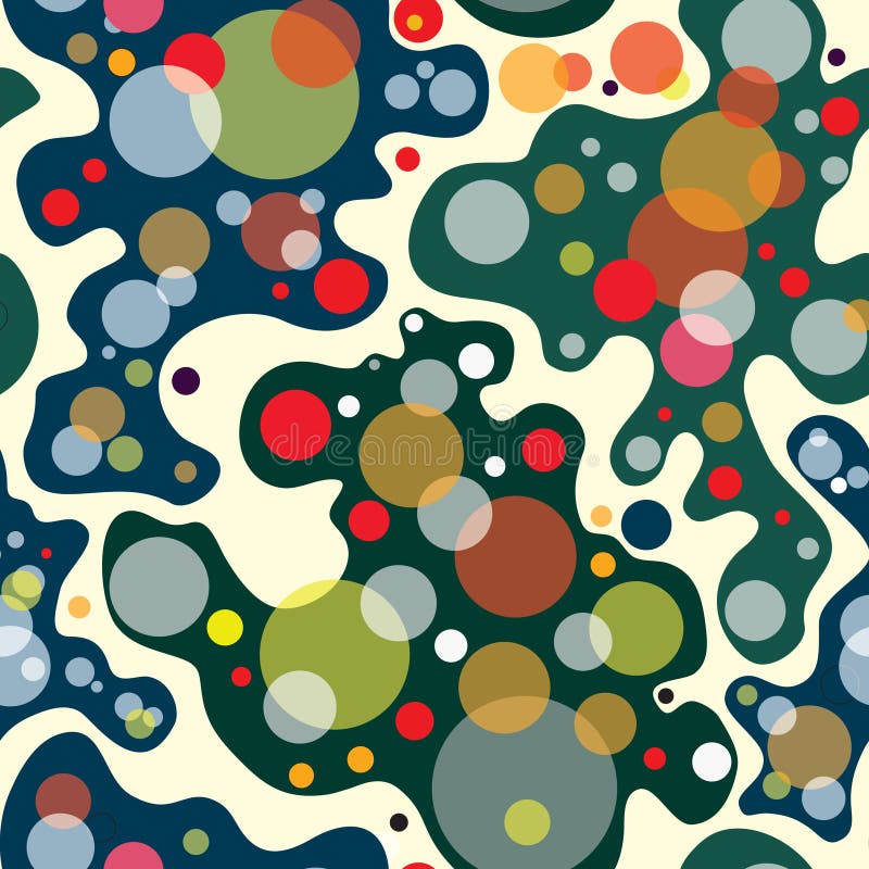 Abstract Geometric Seamless Pattern. Bubble Ornamental Background ...