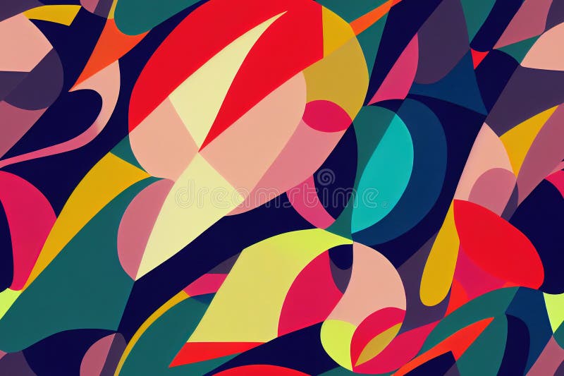 Abstract Geometric Seamless Pattern Design with Vibrant Forms ...