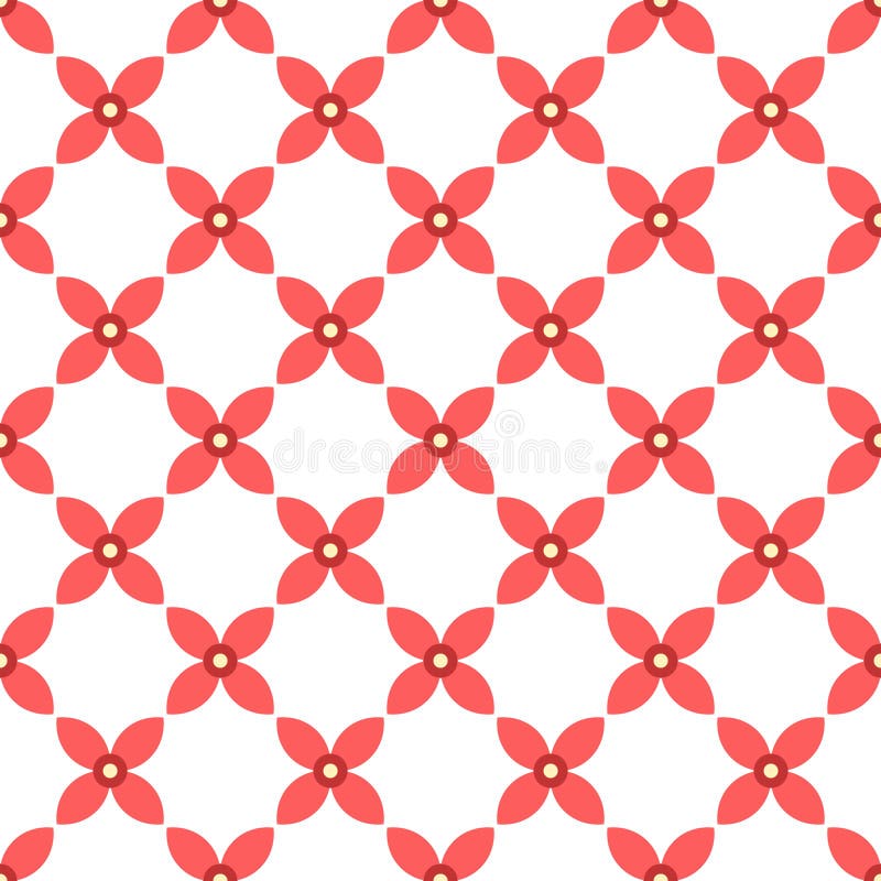 Abstract Geometric Seamless Pattern with Flower Stock Vector ...