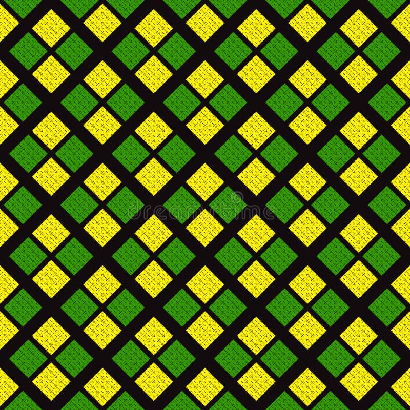 Abstract Geometric Seamless Pattern in Green, Yellow and Black Colors ...