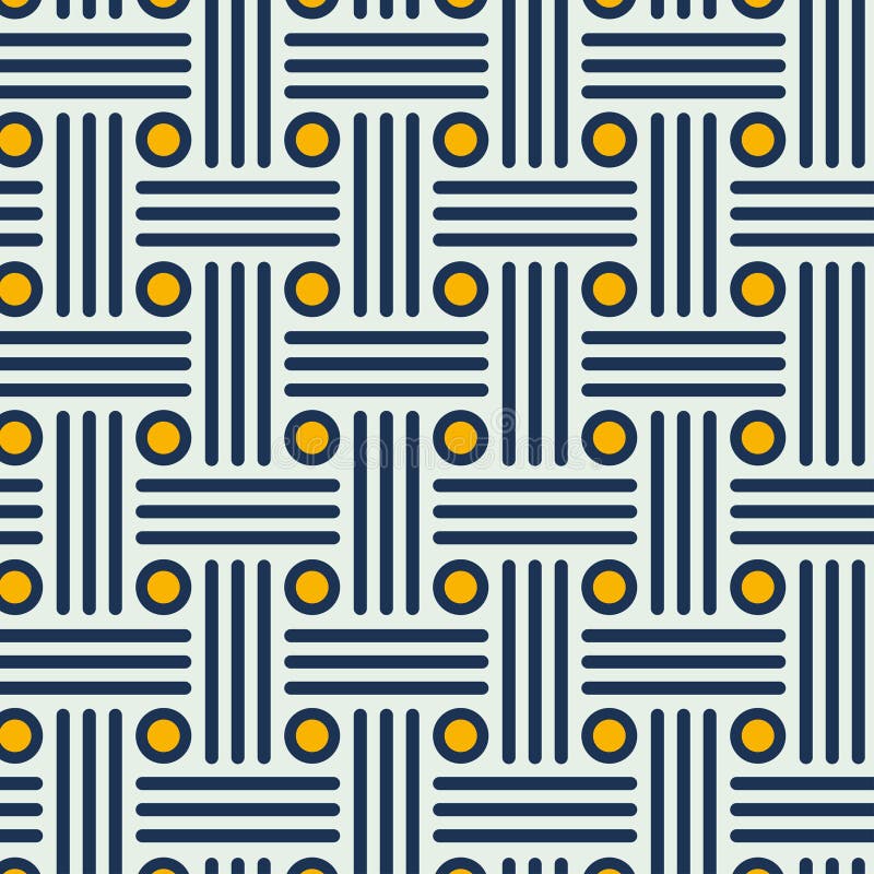 Abstract Geometric Seamless Pattern with Lines and Circle Shapes in ...