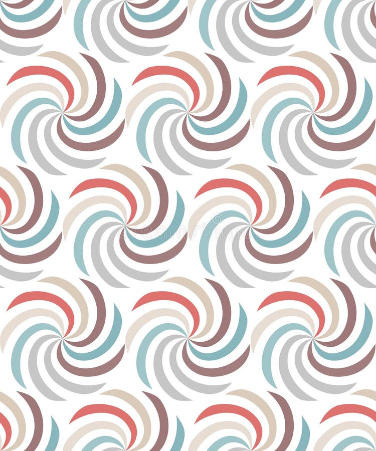 Abstract Geometric Seamless Pattern. Movement of Spirals and Circles ...