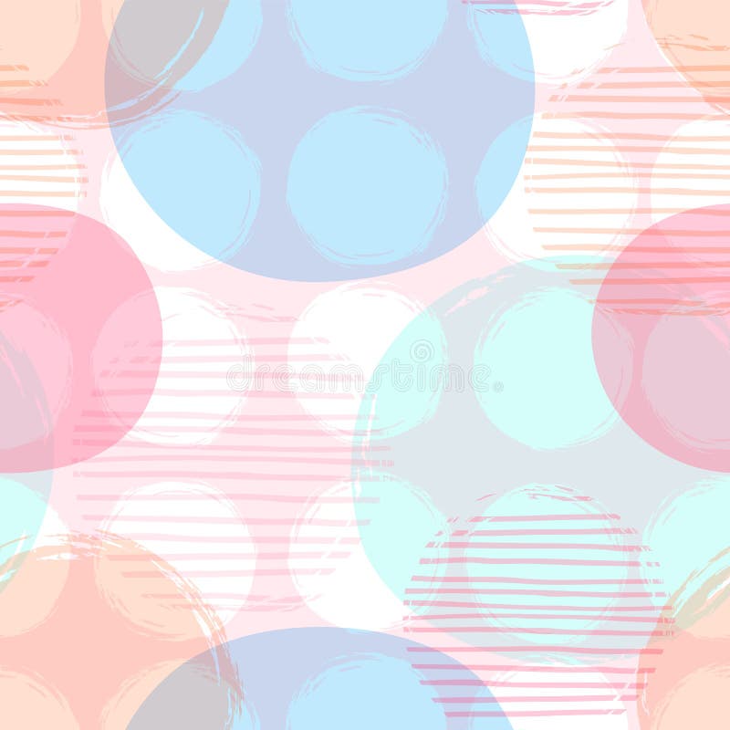 Abstract Geometric Seamless Pattern with Pink Circles. Stock Vector ...